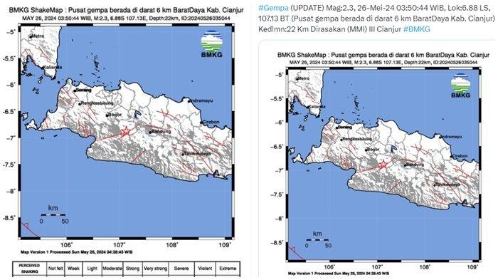 Barusan! Info BMKG Gempa Cianjur Hari Ini, Pusat Gempa Terkini 2 Menit yang Lalu di Jawa Barat ...