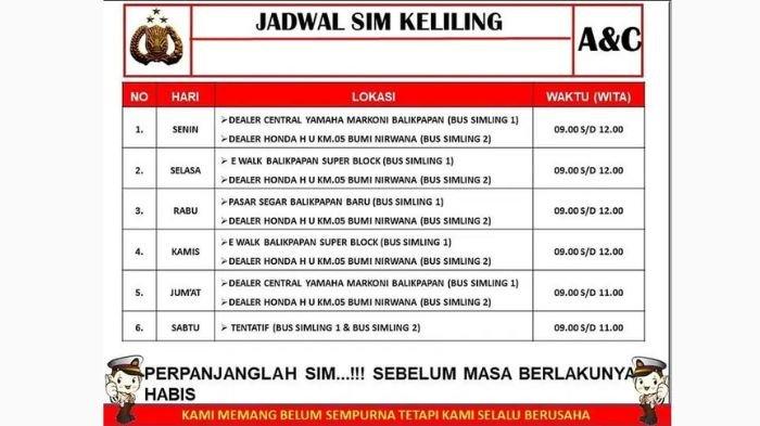 Mau Buat SIM di Balikpapan? Jadwal SIM Keliling Balikpapan Juni 2024 ...