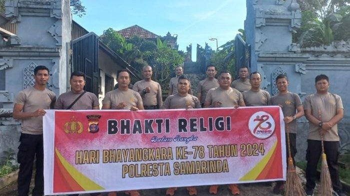 Wakapolsek Palaran Pimpin Kegiatan Bakti Religi, Bersihkan Tempat Ibadah Masjid dan Pura di ...