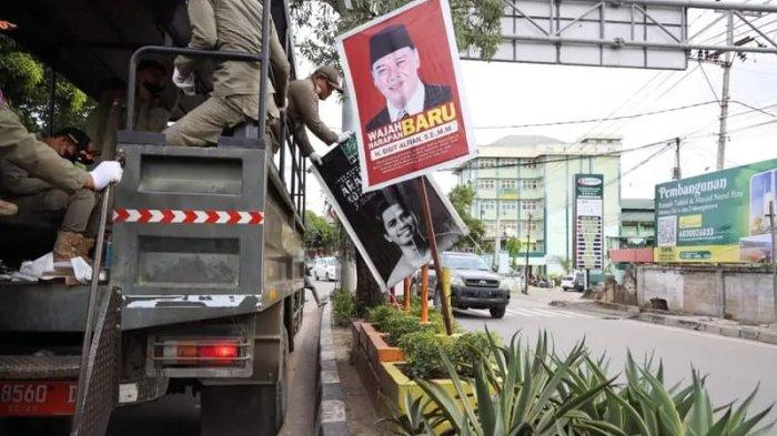 Satpol PP Bontang Tertibkan Ratusan Baliho dan Banner Politik Bergambar ...