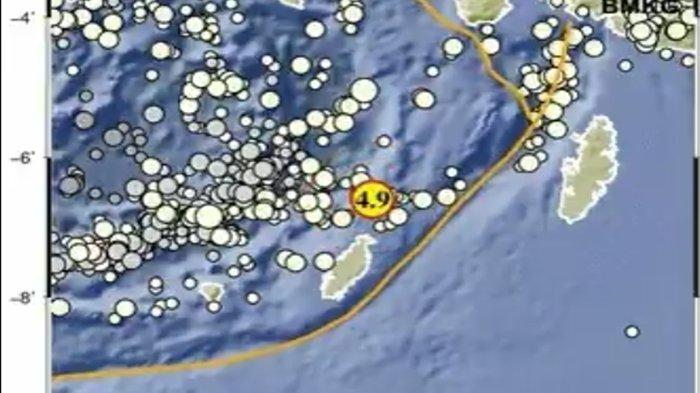 Baru Saja Gempa Magnitudo 4.9, Pusat Gempa 2 Menit Lalu di Maluku Tenggara, Cek Info BMKG ...