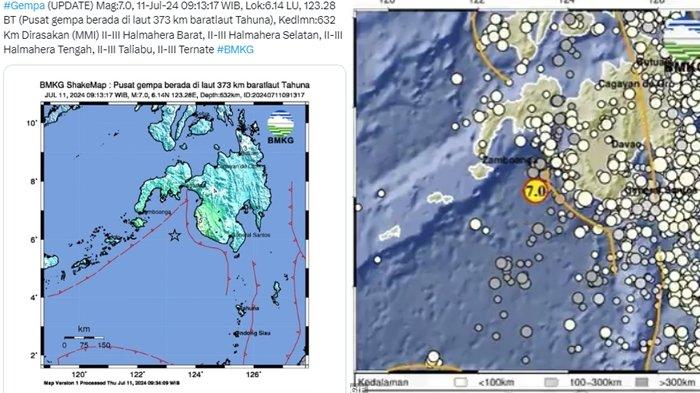 Gempa Magnitudo 7.0 di Tahuna, Terasa hingga Halmahera dan Ternate, Tak Berpotensi Tsunami ...