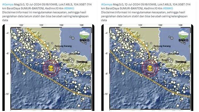 Baru Saja Gempa Lagi di Sumur Banten Magnitudo 5.0, Pusat Gempa di ... Baru Saja Gempa Lagi di Sumur Banten Magnitudo 5.0, Pusat Gempa di ...