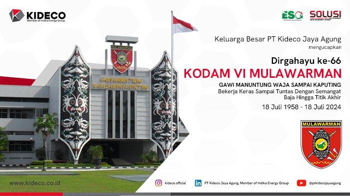 PT Kideco Jaya Agung Ucapkan Dirgahayu ke-66 Kodam VI/Mulawarman - Tribunkaltim.co