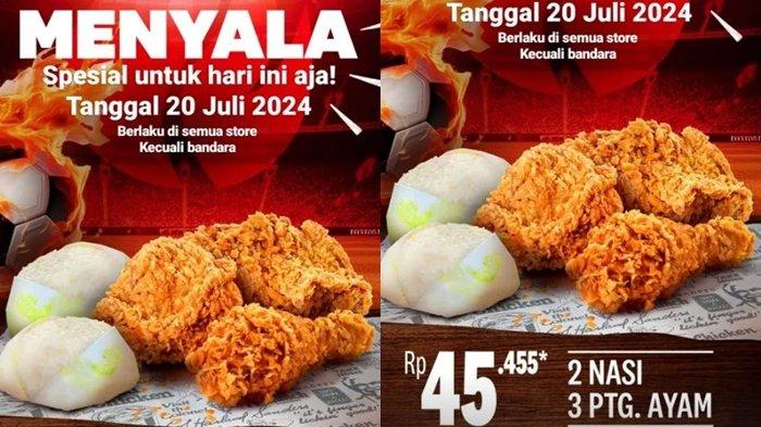 Katalog Promo KFC Hari ini 20 Juli 2024, Dapatkan 3 Potong Ayam dan 2 ...