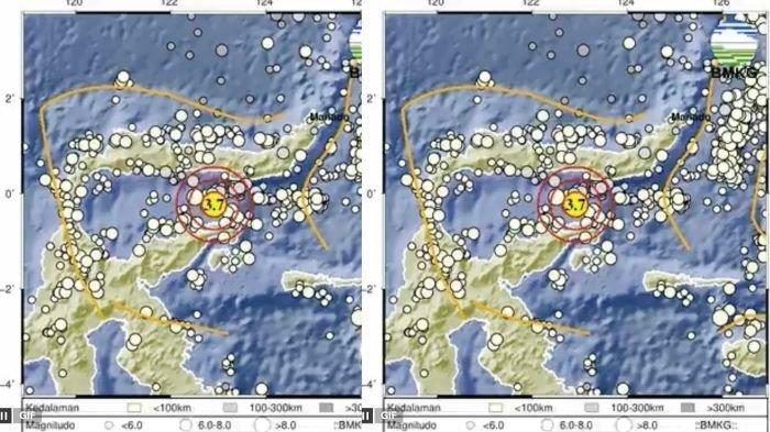 Baru Saja 2 Menit Lalu! Pusat Gempa 3.8 Magnitudo di Gorontalo, Cek Info BMKG - Tribunkaltim.co