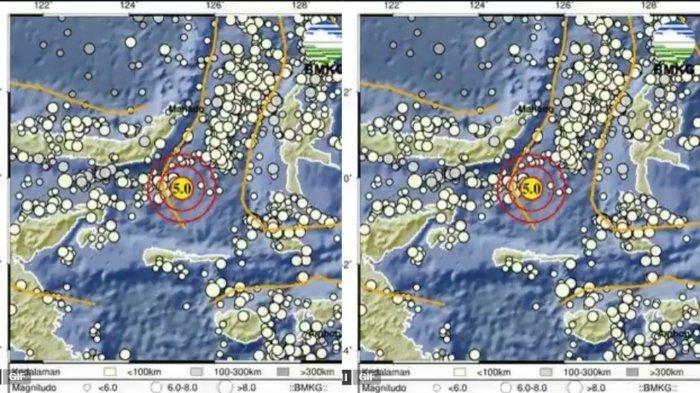 Baru Saja! 2 Menit Lalu Gempa Magnitudo 5.0 di Tutuyan Boltim Sulawesi Utara, Cek Info BMKG ...