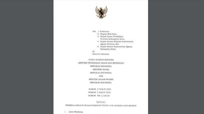 Resmi! Isi SE Libur Sekolah selama Bulan Puasa Ramadhan 2025 dan Berita Terkini, jadi Libur 45 ...