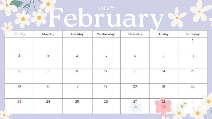 Kalender Februari 2025 lengkap Tanggal Merah, Ada Jadwal Libur Anak Sekolah Awal Puasa Ramadhan ...
