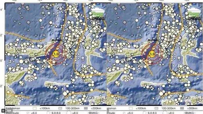 Terkini! Gempa Magnitudo 3.0 Guncang Tutuyan Boltim Sulawesi Utara, Cek Info BMKG - Tribunkaltim.co