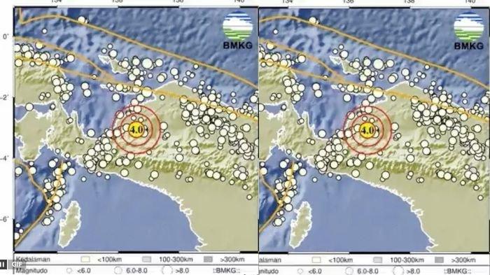 Gempa Baru Saja! Gempa Magnitudo 4.0 Terjadi di Kab Waropen, Papua, Cek Info BMKG Terkini ...