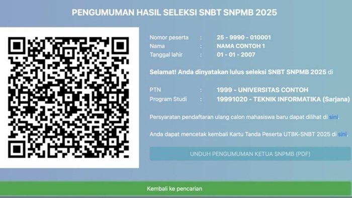 Ini Tampilan Lolos SNBT! Cara Cek dan Cara Melihat Hasil SNBT 2025 di ... Ini Tampilan Lolos SNBT! Cara Cek dan Cara Melihat Hasil SNBT 2025 di ...
