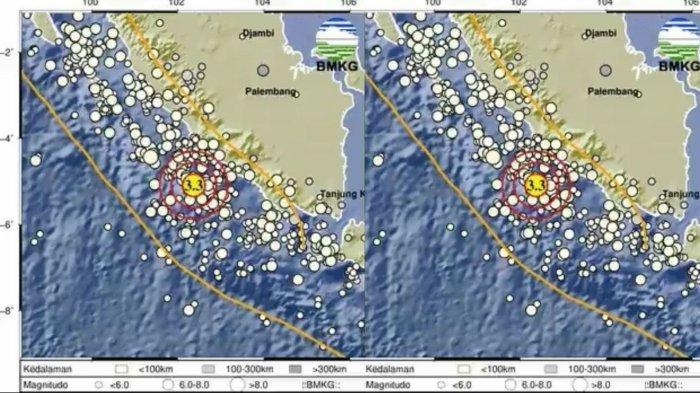 Baru Saja! Gempa Bermagnitudo 3,3 Guncang Timur Laut Enggano, Bengkulu, Cek Skala MMI di Laman ...