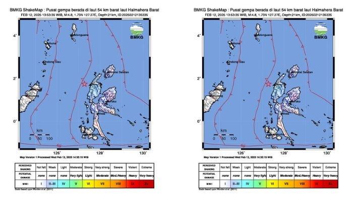 Baru Saja! Gempa Magnitudo 4.8 Guncang Halmahera Barat, Maluku Utara ...