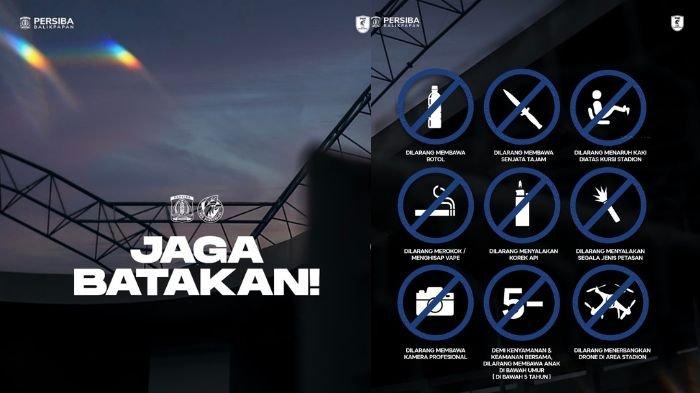 Gratis! Wajib Taati Peraturan Ini Saat Nobar Persiba Balikpapan vs NZR Sumbersari di Stadion ...