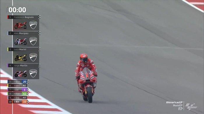 Hasil Sprint Race MotoGP Amerika 2023 Live Trans7, Peluang Bagnaia Pimpin Dominasi Ducati ...