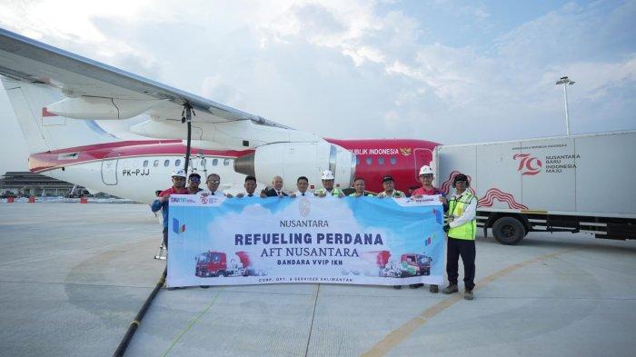 Pengisian Avtur Perdana di Bandara IKN, Pertamina Jamin Pasokan Terpenuhi - Tribunkaltim.co