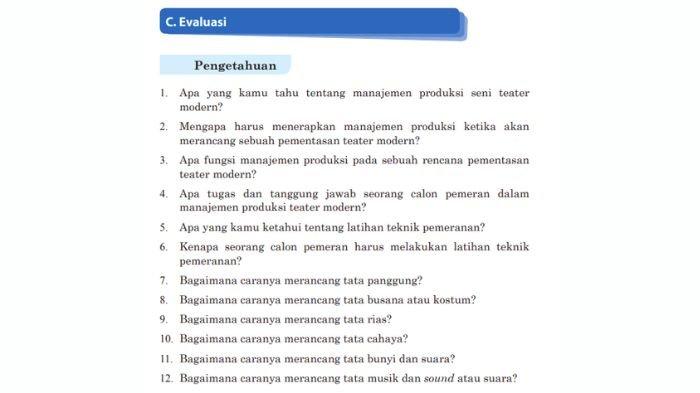 Kunci Jawaban Seni Budaya Kelas 9 Halaman 281, Memahami Manajemen Produksi Seni Teater ...