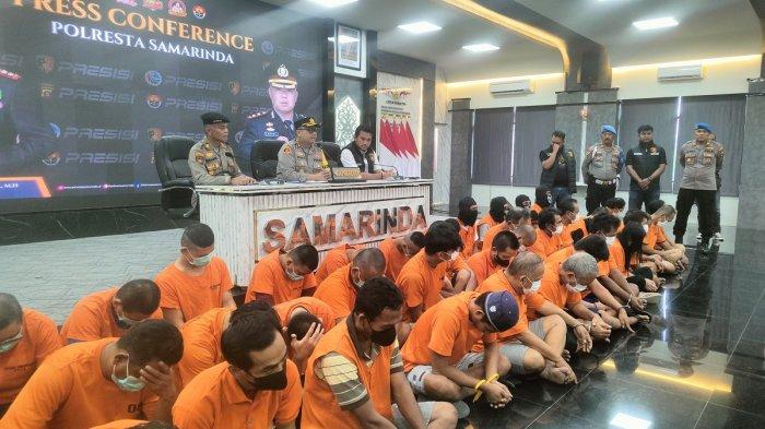 Hasil Operasi Pekat di Kota Samarinda, 46 Tersangka Diamankan Polisi - Tribunkaltim.co