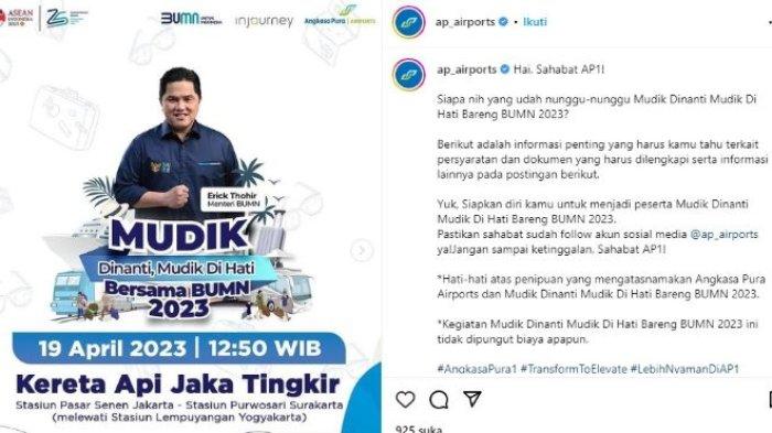 Lengkap! Syarat dan Cara Daftar Mudik Gratis Angkasa Pura 2023 di Link https://mudikgratis.ap1 ...