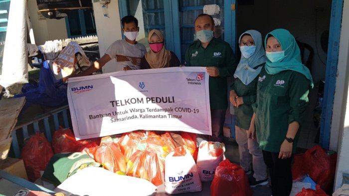 Telkom Witel Samarinda Bantu Ratusan Paket Sembako Kepada Warga Terdampak Covid-19 - Tribunkaltim.co