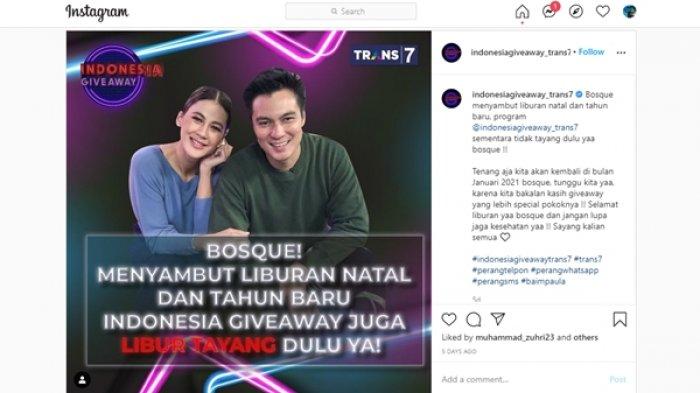 TERJAWAB! Penyebab Acara Baim Wong Indonesia Giveaway Trans 7 Berhenti ...