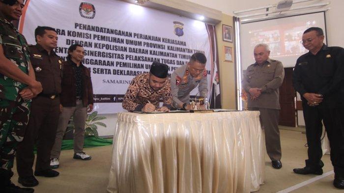 Perjanjian Kerja Sama KPU Provinsi dan Polda Kaltim Siapkan Skema Distribusi Logistik Pemilu ...