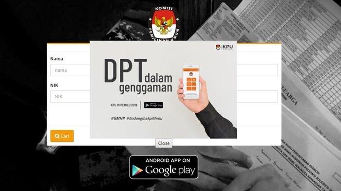 Cara Periksa Nama di Daftar Pemilih Tetap Pemilu 2019 Secara Online di lindungihakpilihmu.kpu.go ...