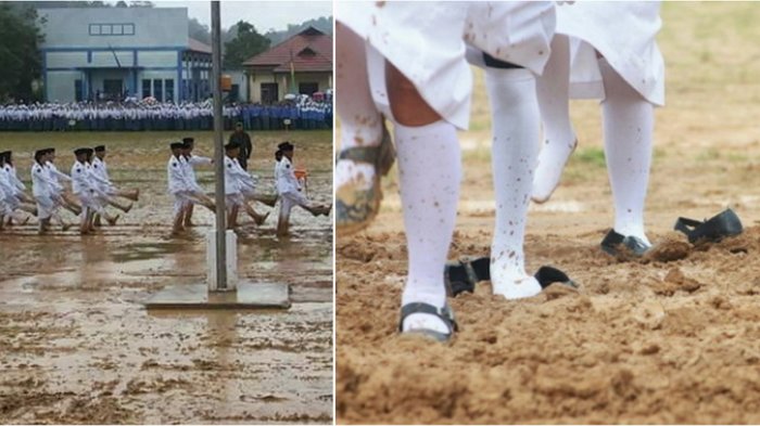 Pengibaran Bendera di Lapangan Becek Jadi Viral, di Sini Lokasi ...