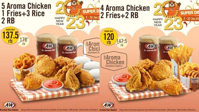 Promo AW Restoran Bulan Januari 2023, Dapatkan 5 Potong Ayam, 3 Nasi ...
