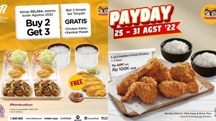 Promo Hokben 30 Agustus 2022, Beli 2 Gratis 1 dan Dapatkan 5 Potong Ayam dan 2 Nasi Rp 100.000 ...