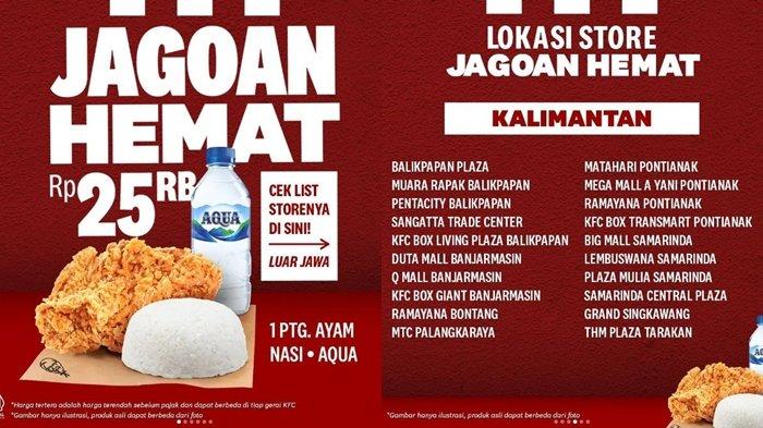 1 Potong Ayam, 1 Nasi dan Air Mineral untuk Buka Puasa hanya Rp 25.000, Cek Promo KFC Hari ini ...
