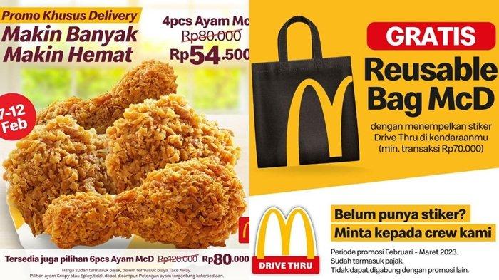 4 Potong Ayam Khusus Delivery hanya Rp 54.500, Promo McD Hari ini Kamis 9 Februari 2023 ...
