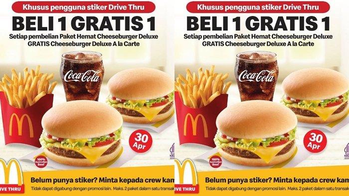 Promo McD Hari ini Minggu 30 April 2023, Khusus Drive Thru Beli 1 Gratis 1 - Tribunkaltim.co