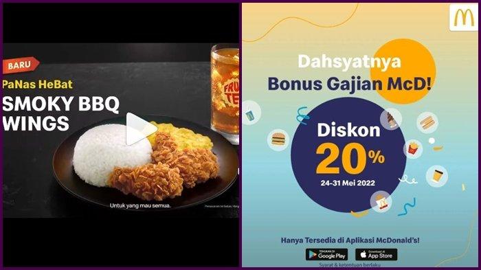 Promo McD Hari ini Rabu 25 Mei 2022, 2 Potong Sayap, Nasi, Minum dan Half Scrambled Egg Rp 26. ...