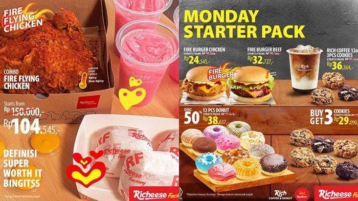 1 Ekor Ayam, 3 Nasi dan 3 Minum Rp 104.545, Promo Richeese Factory Hari ...