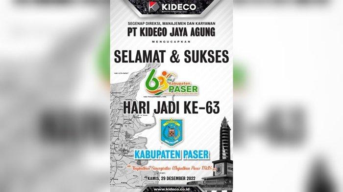 PT Kideco Jaya Agung Ucapkan Selamat dan Sukses Hari Jadi Ke-63 Kabupaten Paser - Tribunkaltim.co