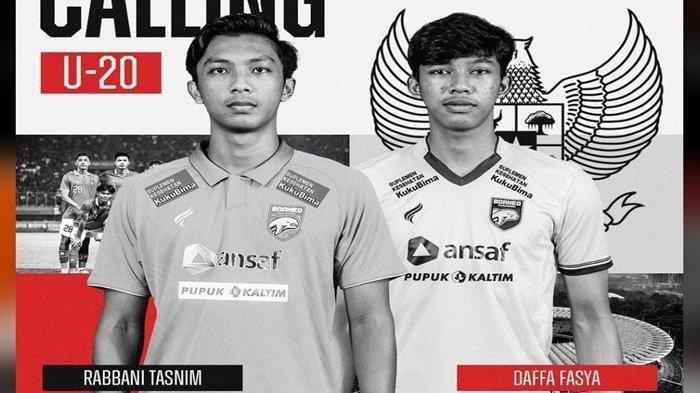 Pemain Borneo FC, Rabbani Tasnim dan Daffa Fasya Dipanggil Timnas U-20 ...