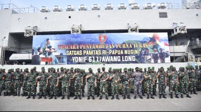 450 Personel Yonif 611/Awang Long Tiba di Balikpapan, Pasca 9 Bulan Bertugas di Perbatasan RI ...