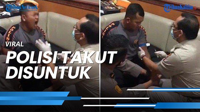 NEWS VIDEO Viral, Polisi Menjerit saat Disuntik, Diledek Badan Kekar ...