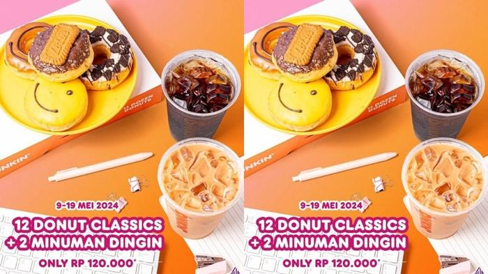 Katalog Promo Dunkin Donuts Hari ini 16 Mei 2024, Dapatkan 12 Donat ...
