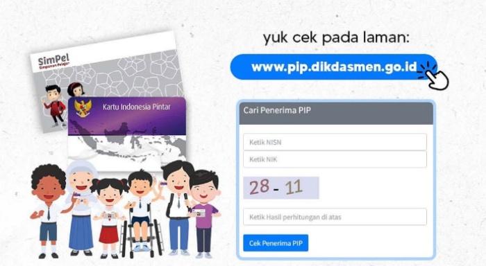 Login Link Sipintar pip kemendikdasmen go id, Cek PIP Kapan Cair Tahun ...