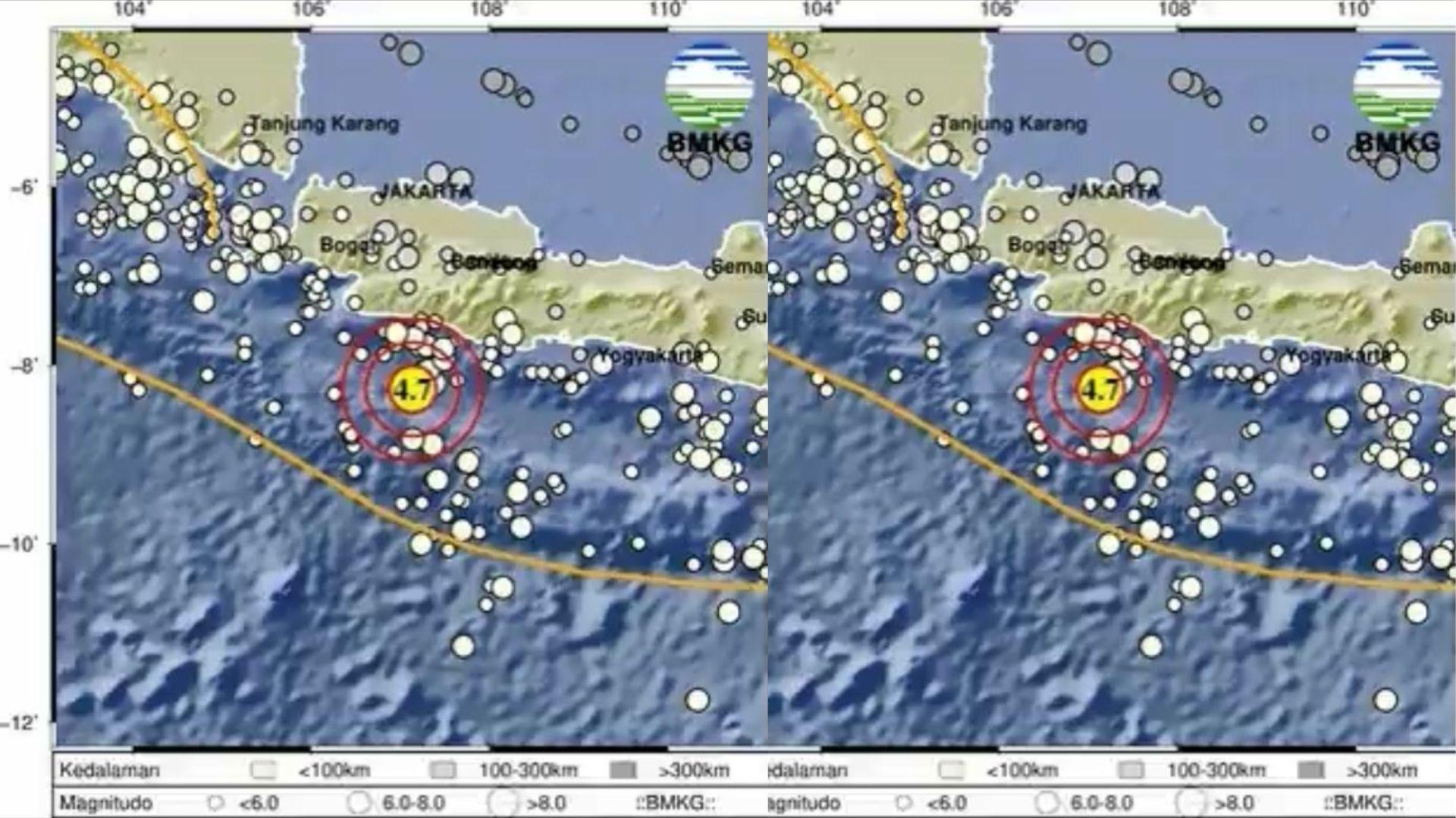 Info BMKG, Gempa Bumi Magnitudo 4,7 Guncang Barat Daya Garut, Jawa ...