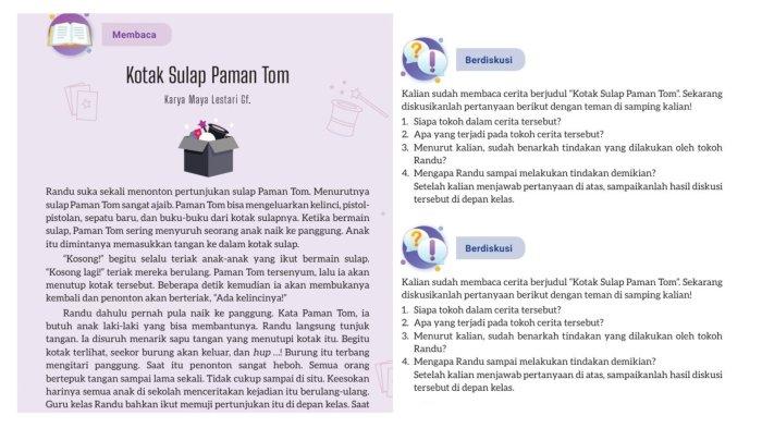Kunci Jawaban Bahasa Indonesia Kelas 8 SMP Halaman 110 Kurikulum Merdeka, Kotak Sulap Paman Tom ...