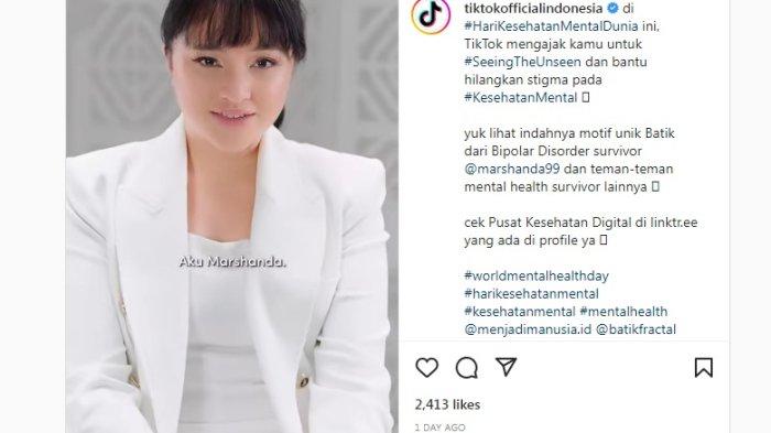 Video Viral Instagram, Peringati Hari Kesehatan Mental Marshanda ...
