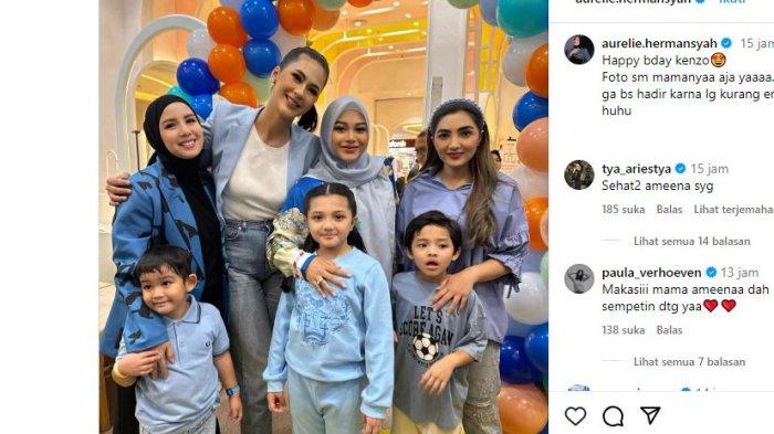 Viral Aurelie Hermansyah Datang Ke Acara Ulang Tahun Kenzo Anak Paula dan Baim Wong Tanpa Amenna ...