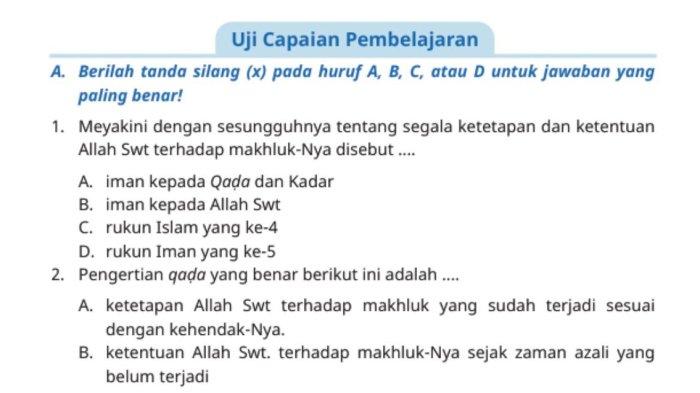 Kunci Jawaban PAI Kelas 6 Halaman 136, 137, 138 Kurikulum Merdeka, Bab 7 Uji Capaian ...
