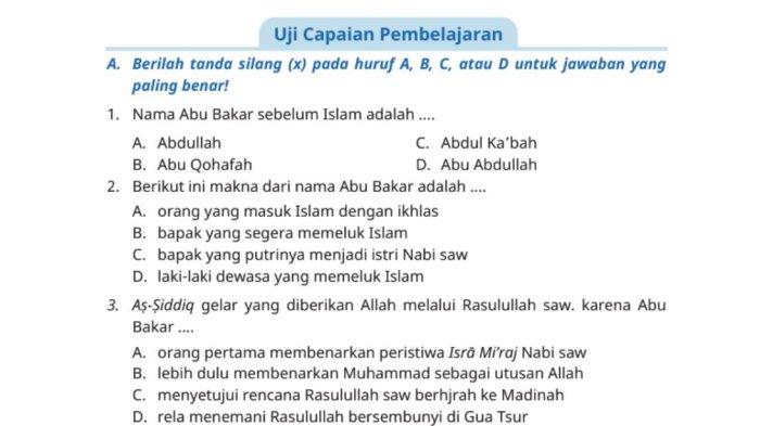 Kunci Jawaban PAI Kelas 6 Halaman 96, 97, 98 Kurikulum Merdeka, Bab 5 Uji Capaian Pembelajaran ...