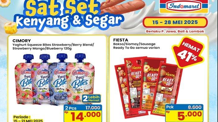 Promo Indomaret 17-18 Mei 2025 Sat set kenyang Ada Yoghurt, Fiesta ...