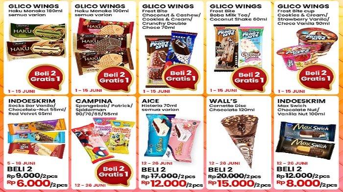 Promo Indomaret Juni 2024, Glico Wings dan Campina Beli 2 Gratis 1, Indoeskrim Beli 2 Rp 6.000 ...